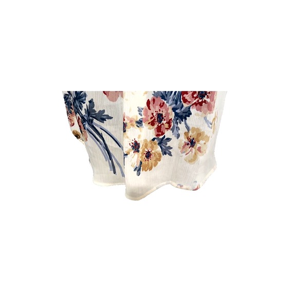 Chaps | Tops | Chaps Cream Floral Size Xl Balloon Sleeve Semi Sheer ...